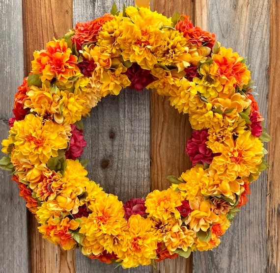 Fall Floral Wreath / Fall Wedding Wreath/ Autumn Door Decor/ | Etsy