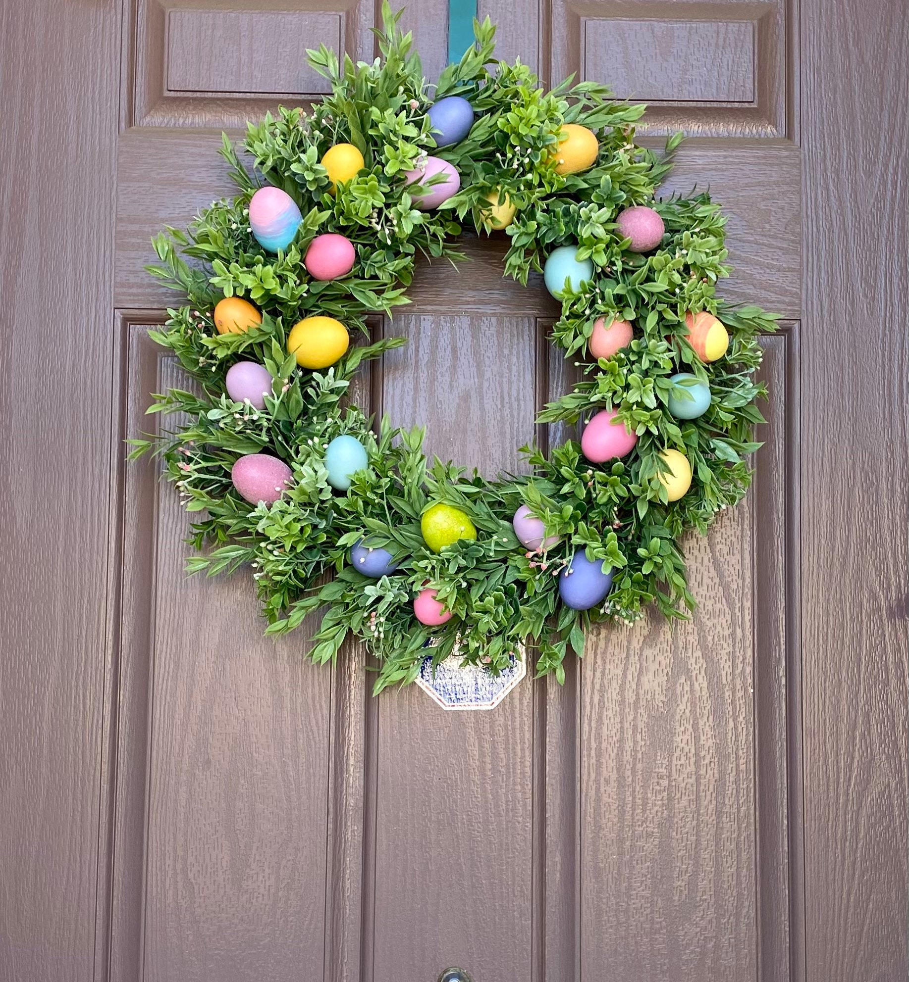 Easter Egg Wreath: Spring Door Decor, Colorful Foam Eggs - Etsy
