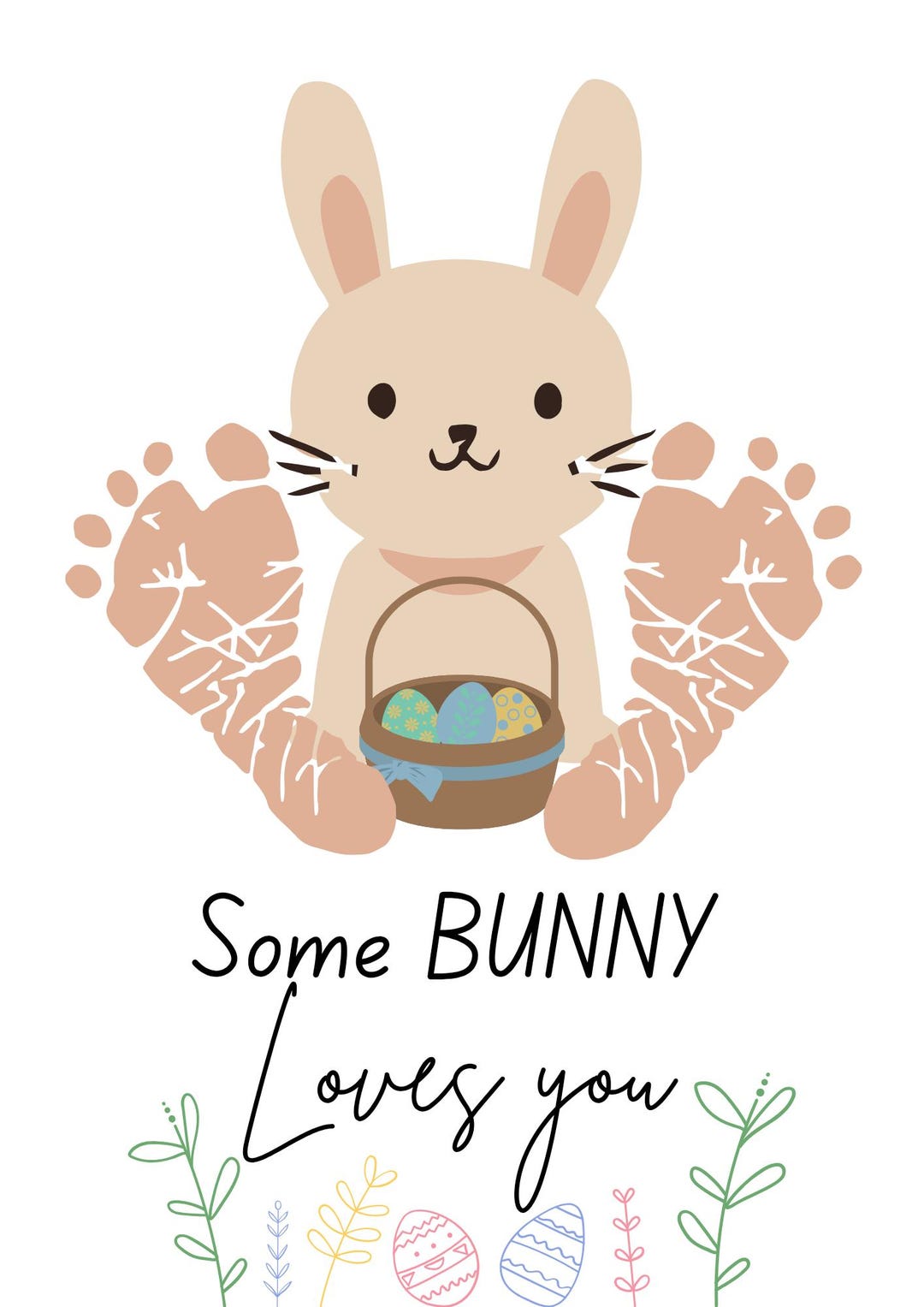 Digital Some Bunny Loves You Easter Card - Etsy