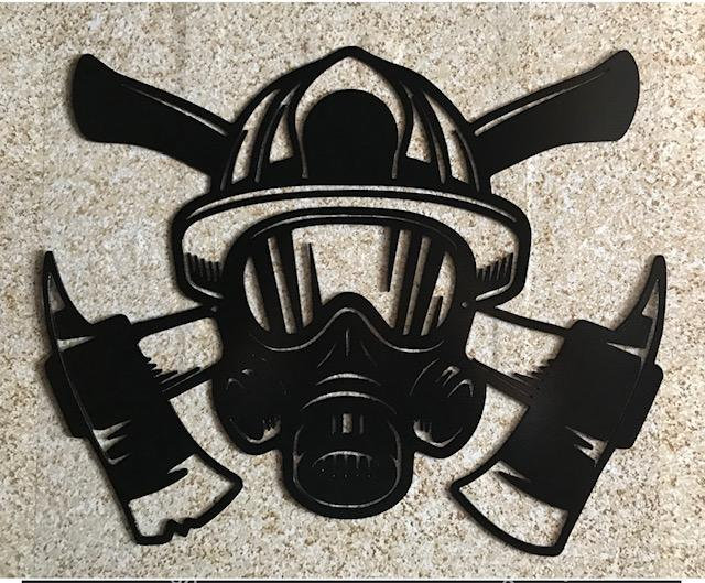 FIREFIGHTER FACE wall art metal art metal wall art metal | Etsy