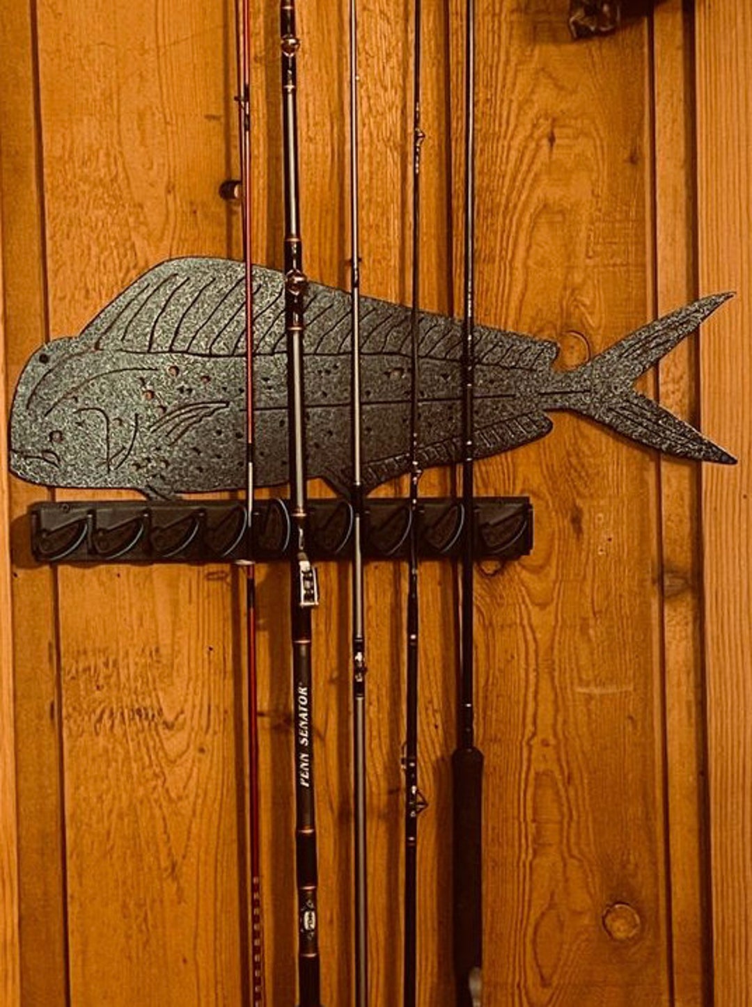 DOLPHIN MAHI MAHI Fishing Rod Holder, Fishing Rod Holder, Fisherman ...