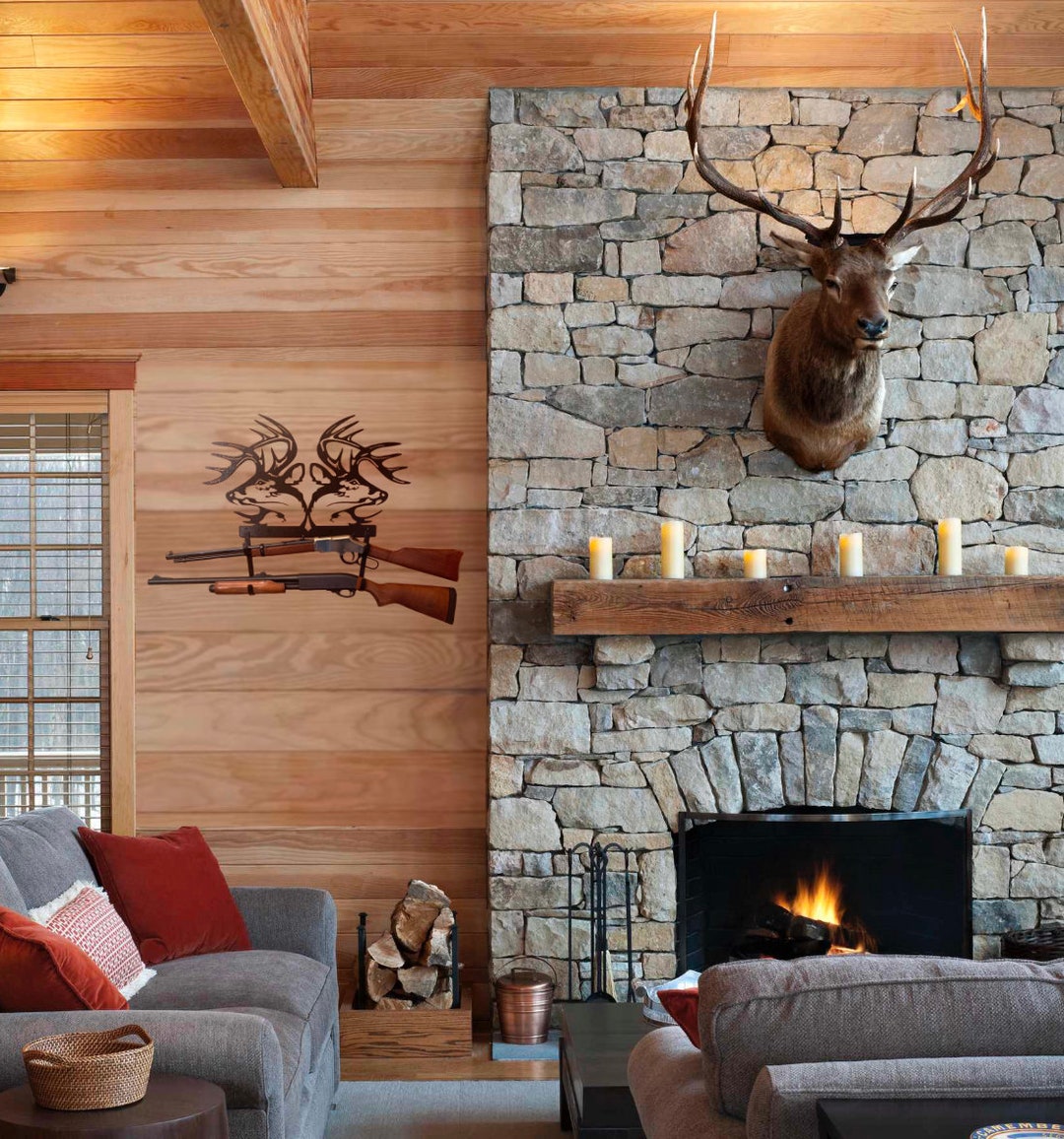 Gun Holder, Gun Rack, Deer, Double Buck, Hunting Gifts for Men, Hunter ...