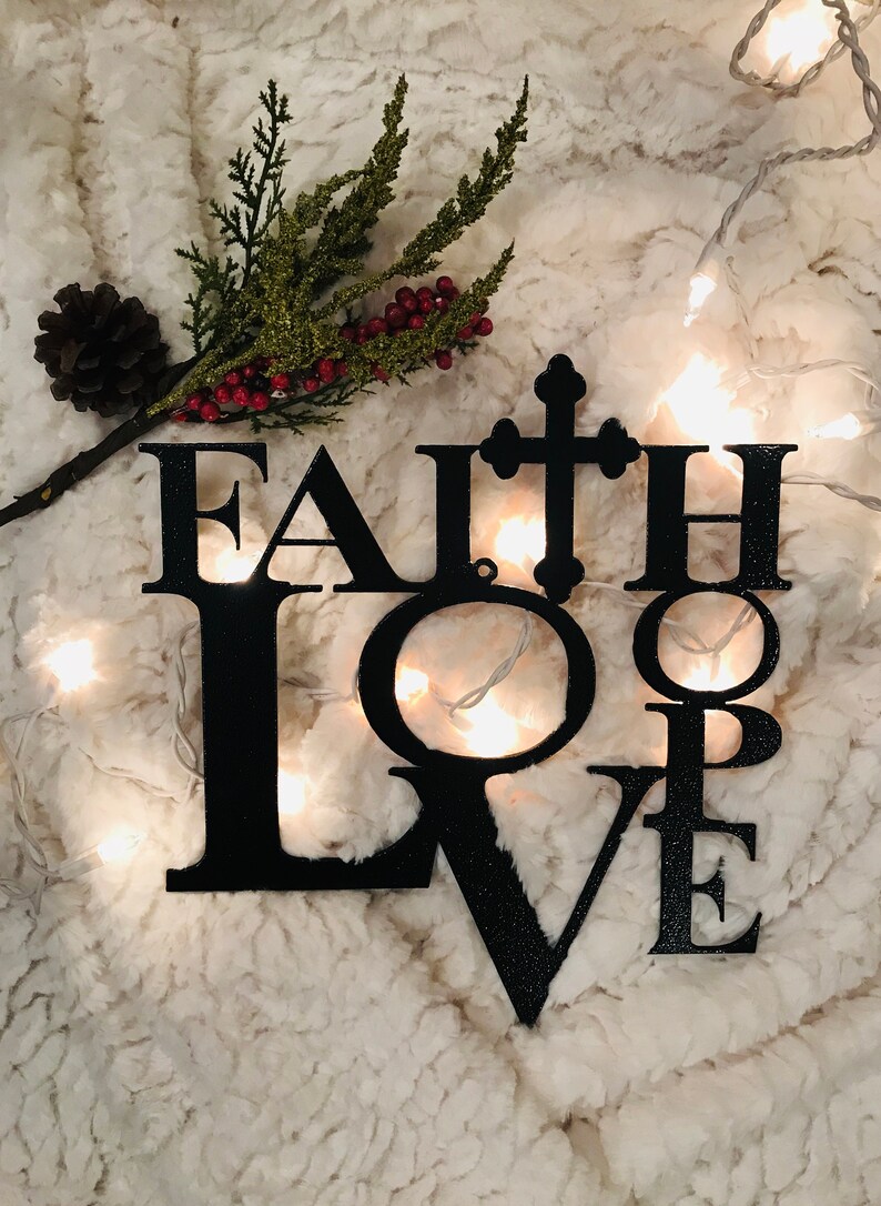 FAITH HOPE LOVE Metal Art Metal Art Metal Wall Art Metal - Etsy