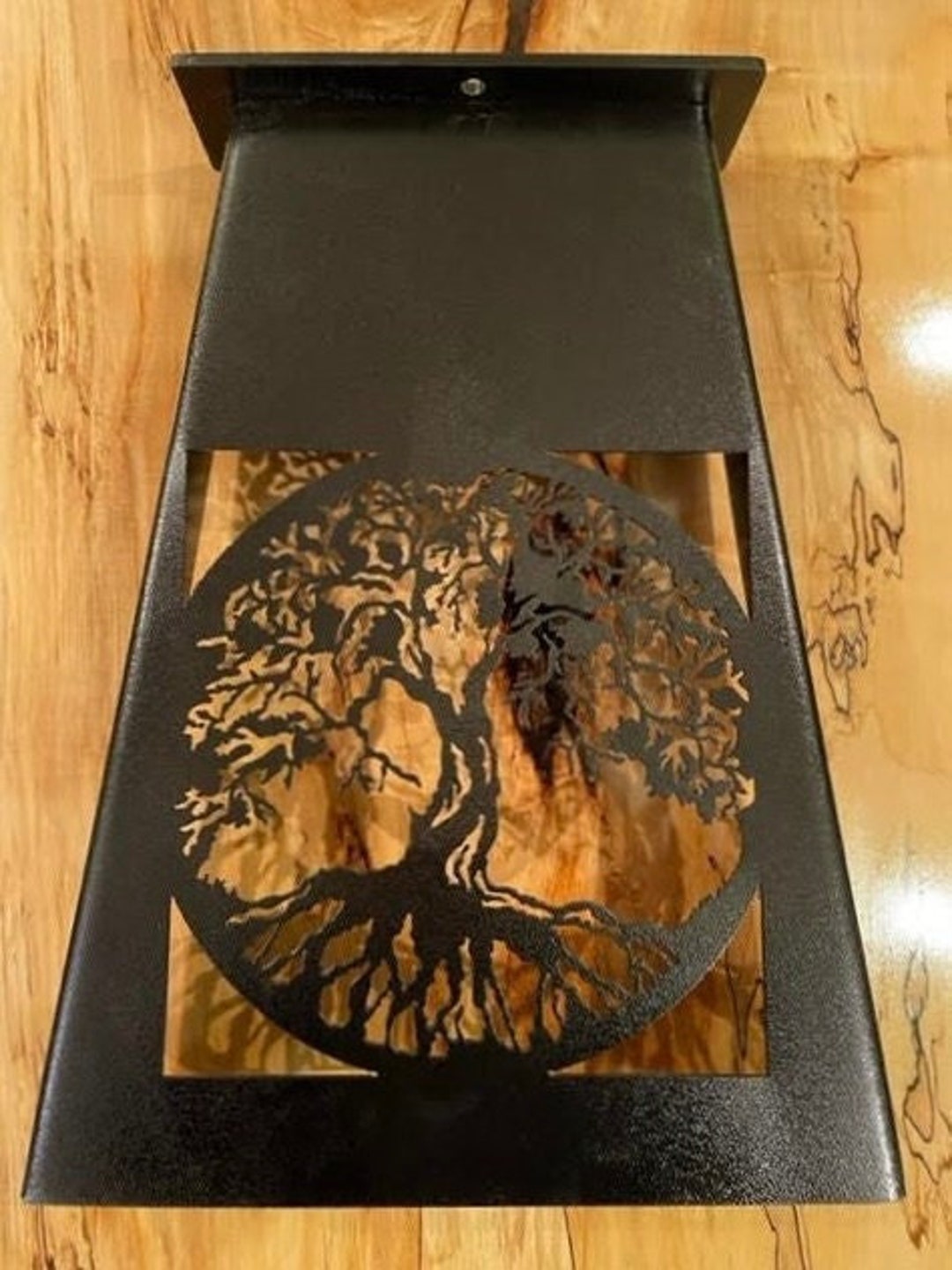 TREE OF LIFE Metal Bench Leg,table, Live Slab Wood Table Leg, Metal ...