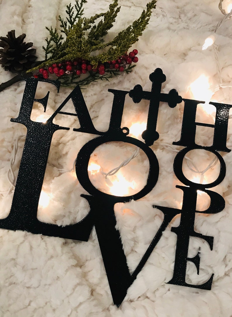 FAITH HOPE LOVE Metal Art Metal Art Metal Wall Art Metal - Etsy