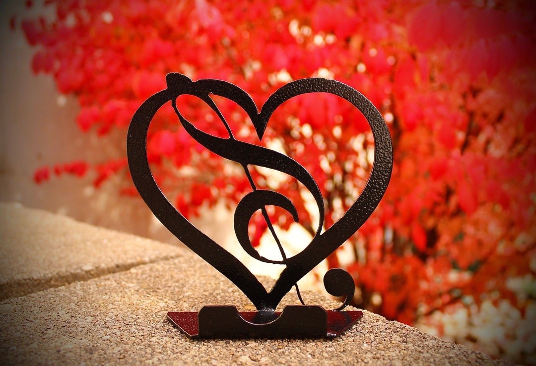 MUSIC HEART Phone Holder, Phone Holder, Phone Stand, Metal Phone Stand ...