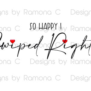 So Happy I Swiped Right Card Card for Him Card for Her Love - Etsy