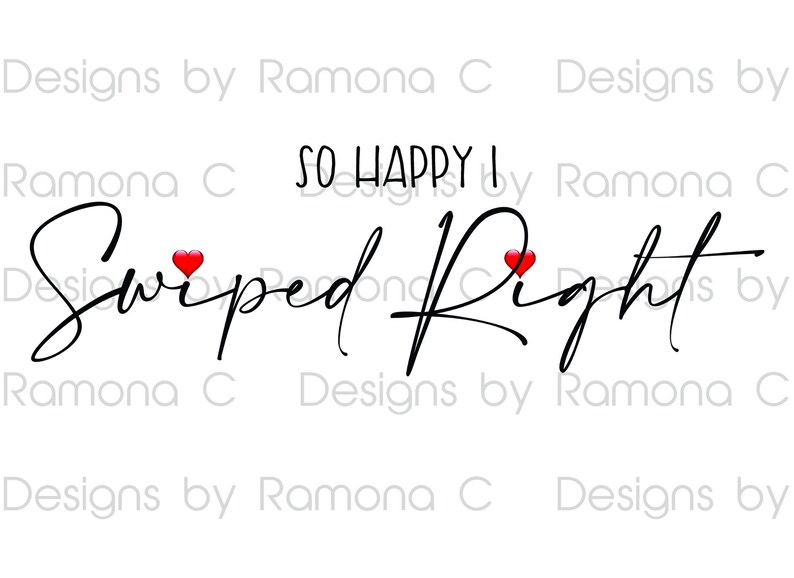 So Happy I Swiped Right Card Card for Him Card for Her Love | Etsy