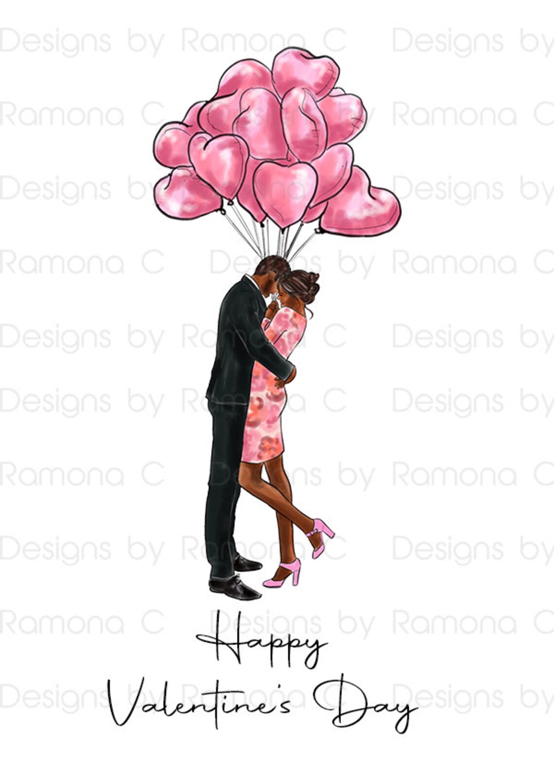 Valentine's Day Card Black Love Black Couple Love Card Valentines Day ...