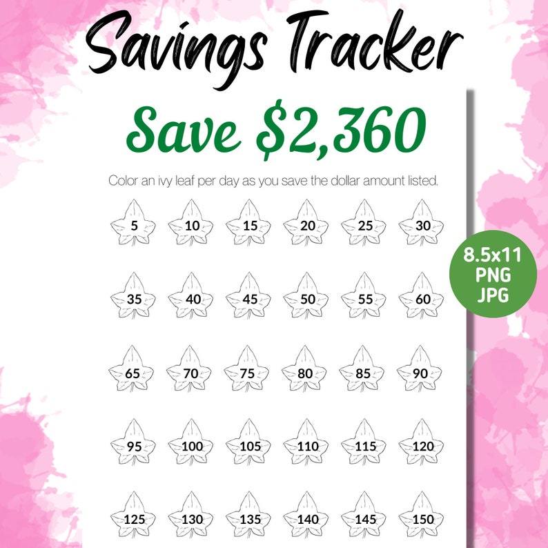 Savings Tracker | Printable Tracker | Digital Savings Tracker | Savings ...