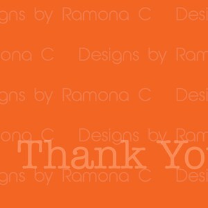 Thank You Note Cards - A2 Folded Cards - Orange Note Cards - Thank You ...