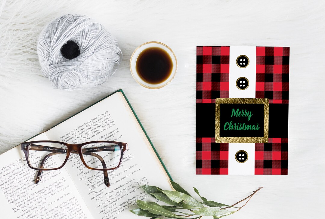 Santa-inspired Merry Christmas Greeting Card Set, A2 Folded Cards ...