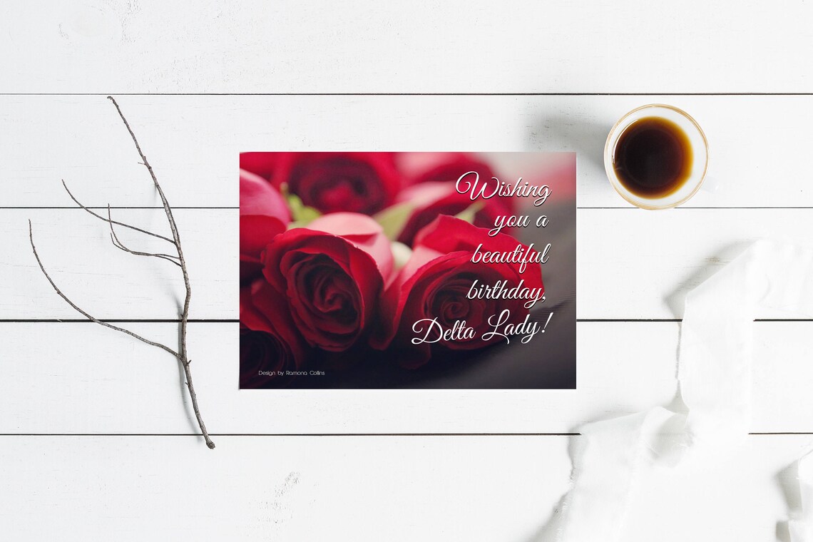 Happy Birthday Delta Lady Greeting Card Set - Flat Cards, 7x5" - Etsy
