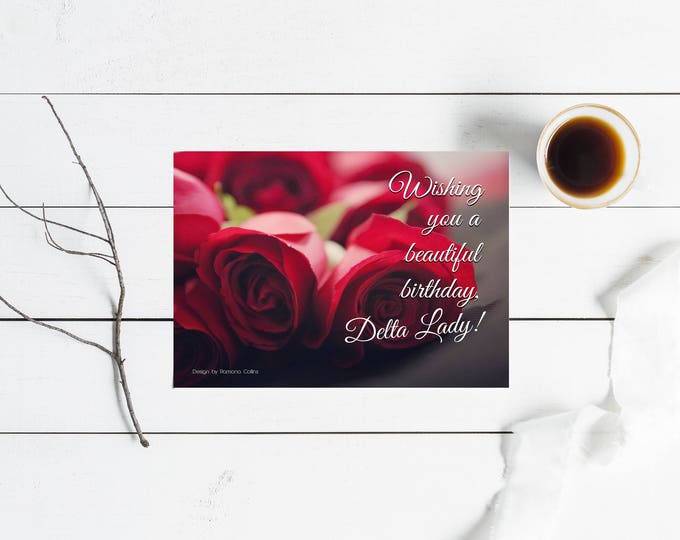 Happy Birthday Delta Lady Greeting Card Set Flat Cards - Etsy