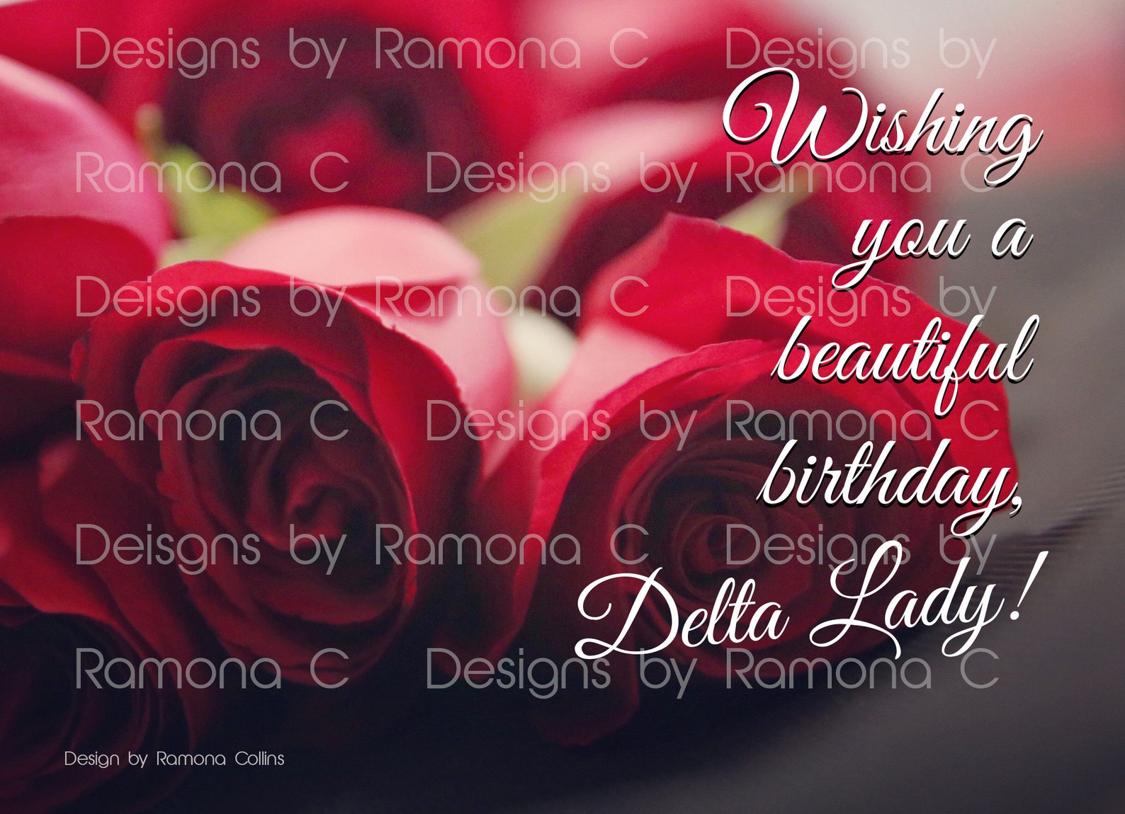 Happy Birthday Delta Lady Greeting Card Set - Flat Cards, 7x5" - Etsy