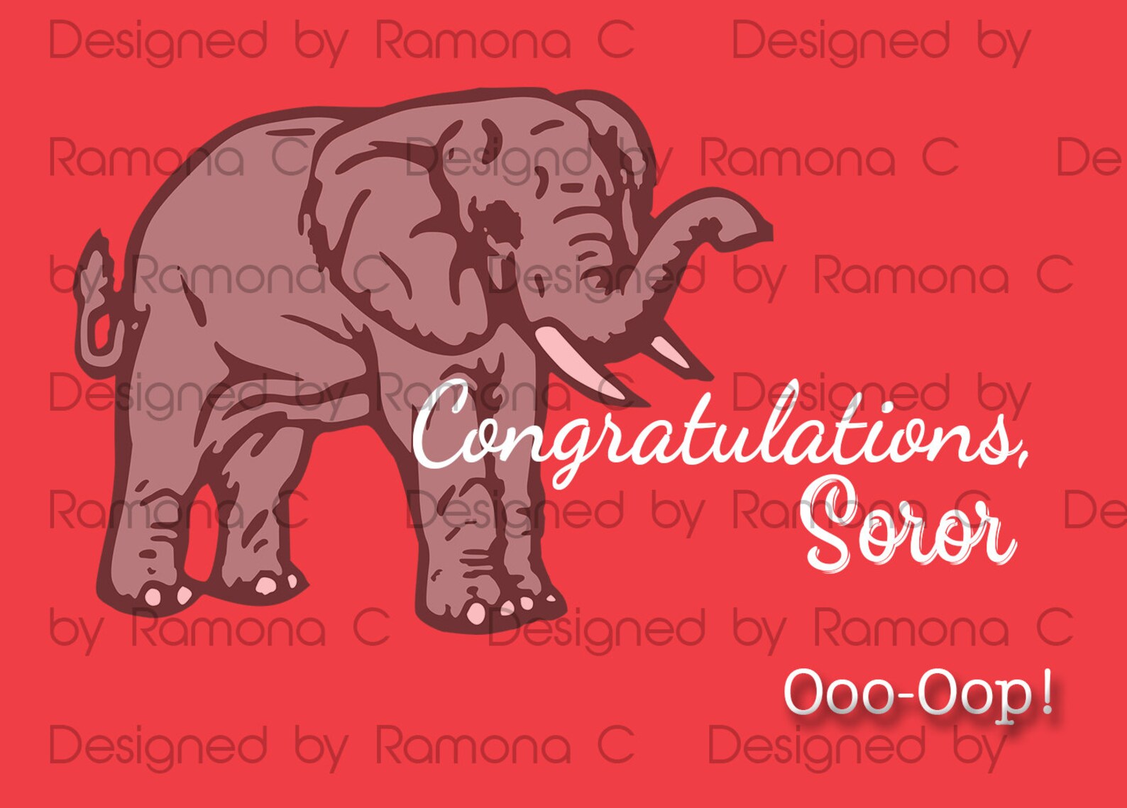 Congratulations Soror Note Card Set, Red and White, A2 Folded Cards - Etsy