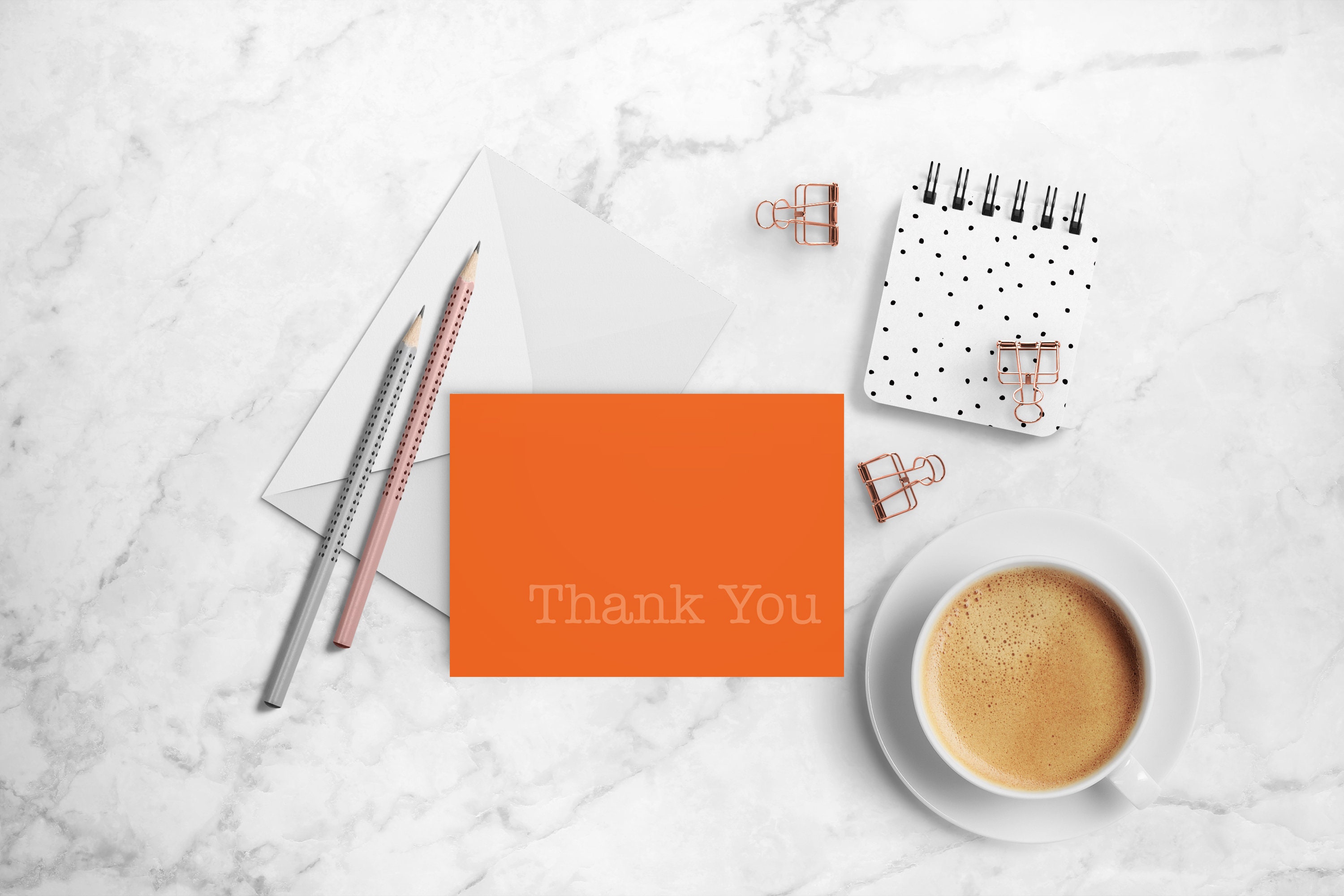Thank You Note Cards A2 Folded Cards Orange Note Cards - Etsy