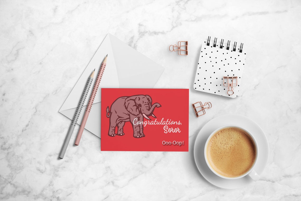 Congratulations Soror Note Card Set, Red and White, A2 Folded Cards - Etsy