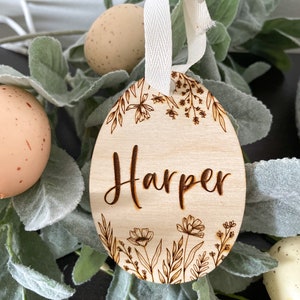 Easter Basket Name Tag | Personalized Egg Tag | Custom Engraved Tag - Etsy