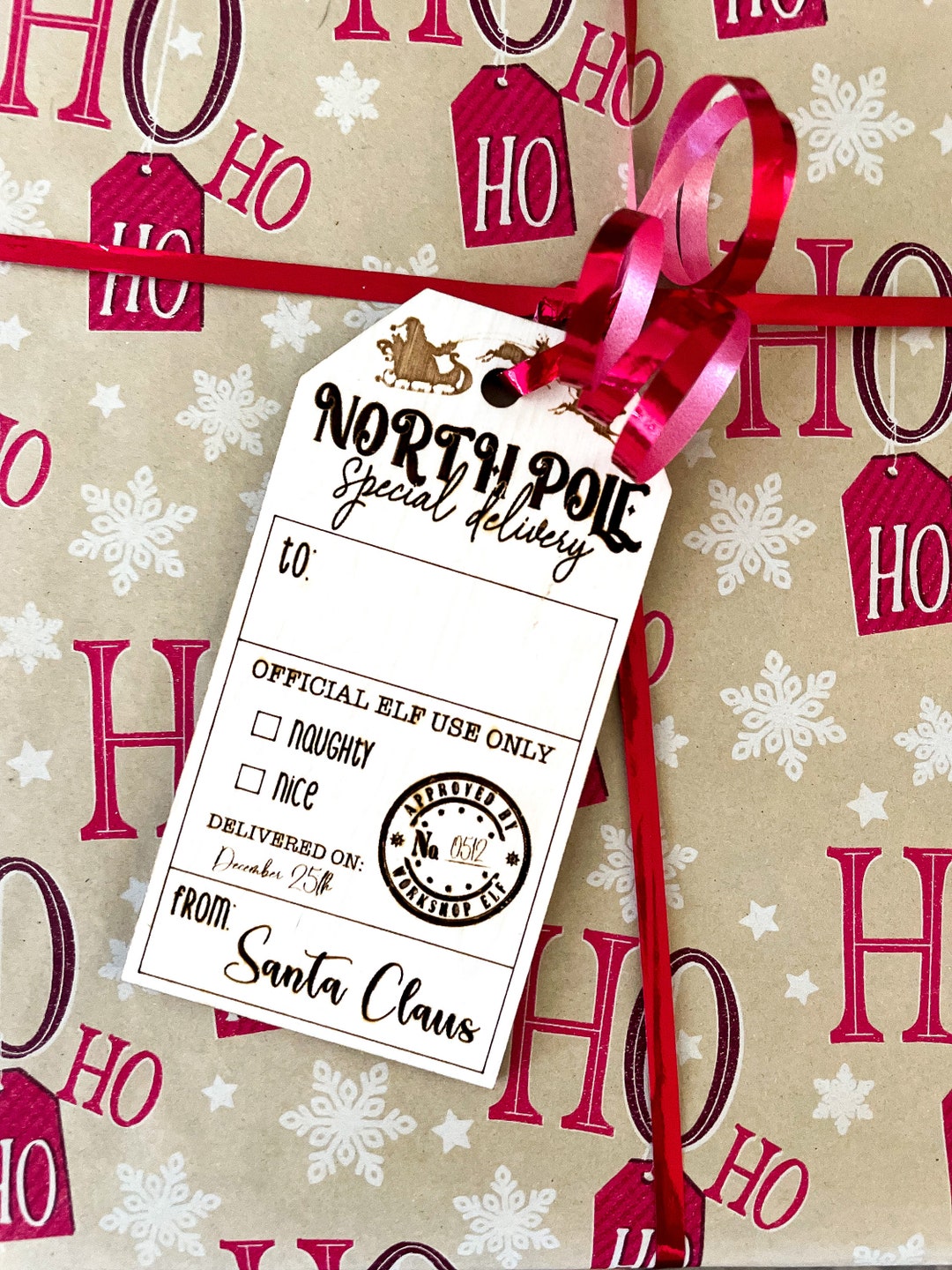 Santa Gift Tag | North Pole Christmas Tag | Kids Gift From Santa - Etsy