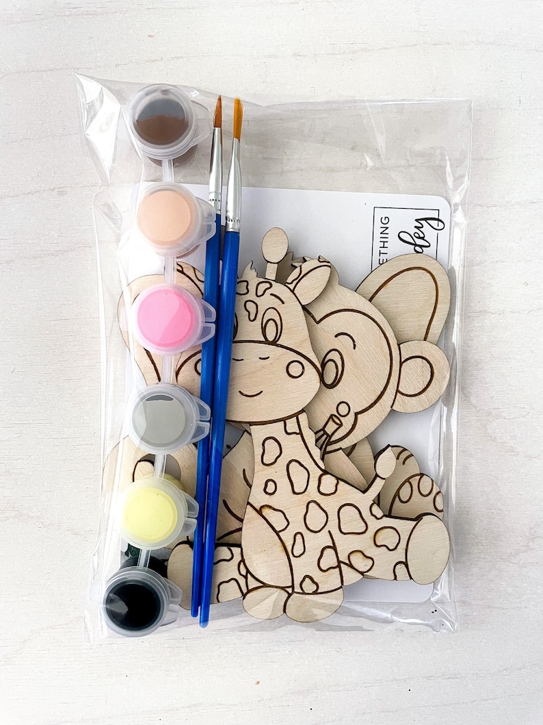 DIY Jungle Friends Wooden Paint Kit | Stocking Stuffer | Kids Craft - Etsy