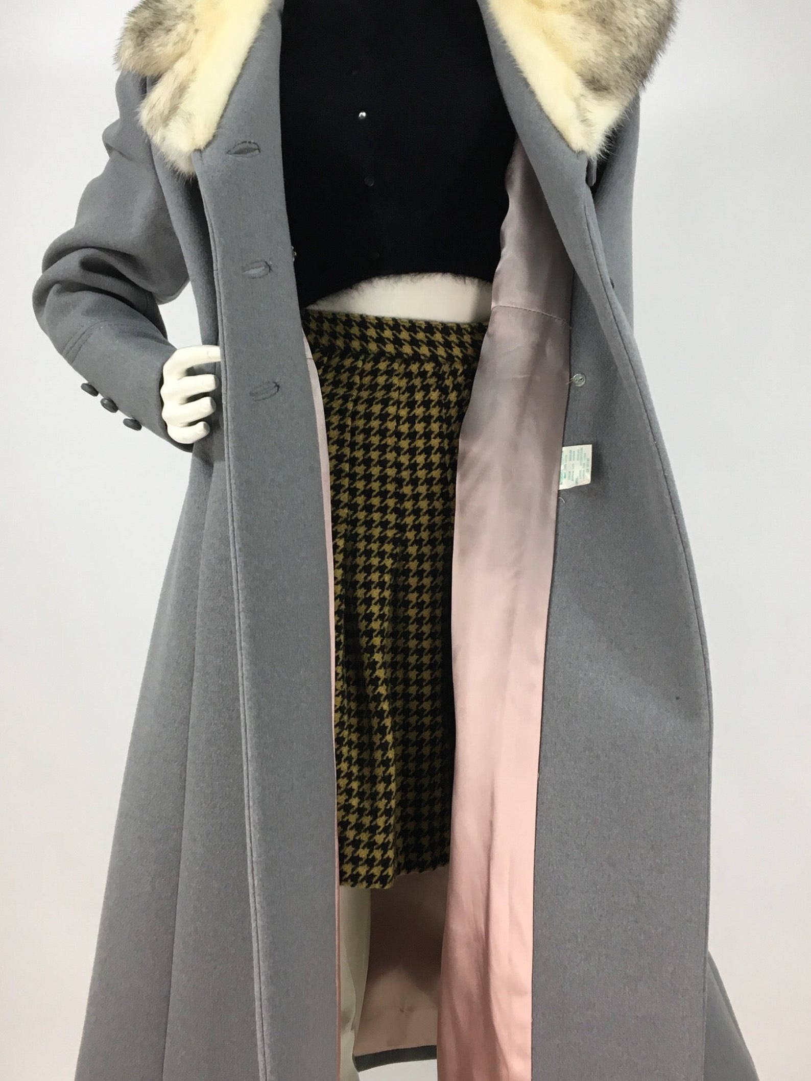 1960s mink collar coat/60s mink collar wool coat | Etsy