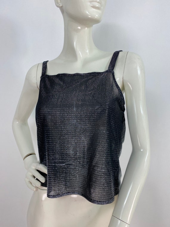70s sheer metallic top, vintage metallic top, union l… - Gem