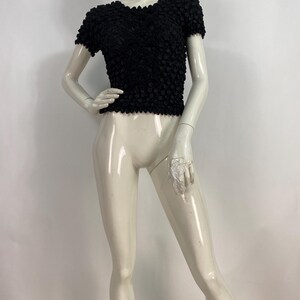Black Bubble Top, 80s Vintage Top, Textured Top - Etsy