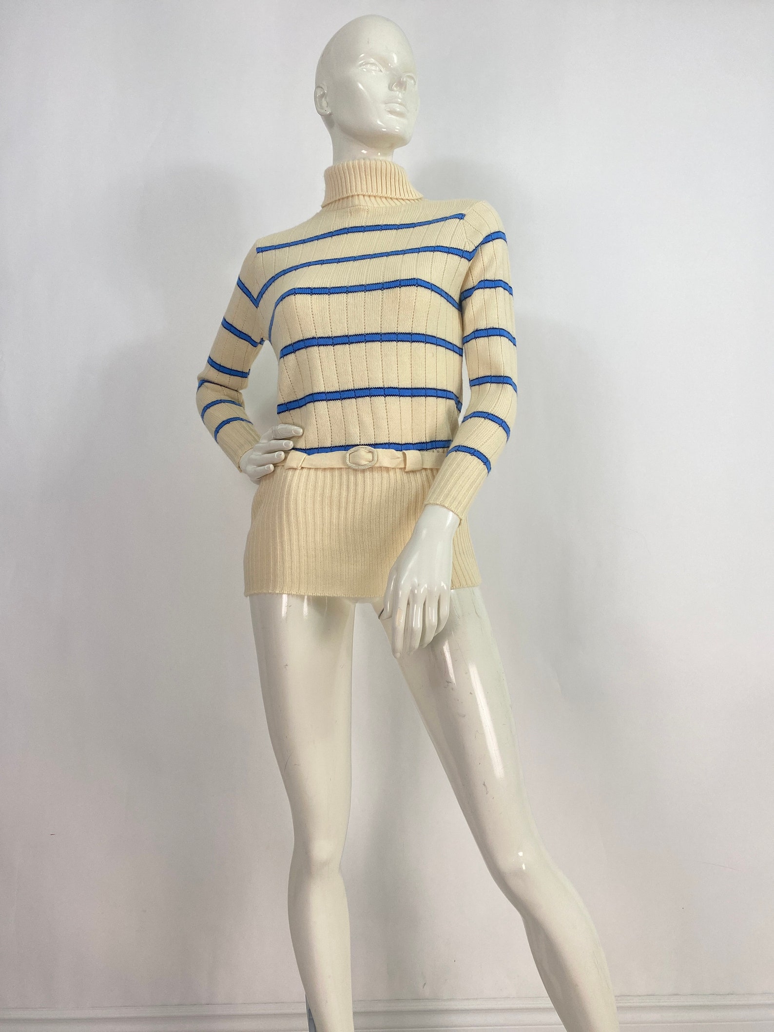 Vintage Snow Queen Sweater 1970s Belted Sweater - Etsy