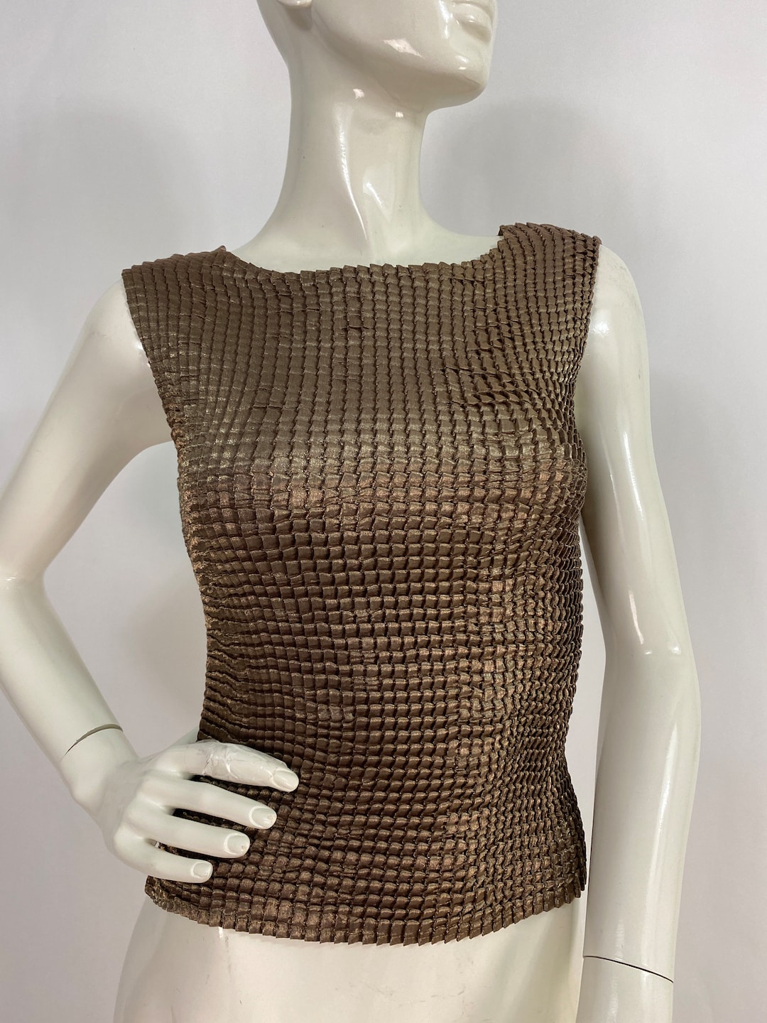 Metallic Top, Bronze Metallic Top, Vintage Textured Top - Etsy