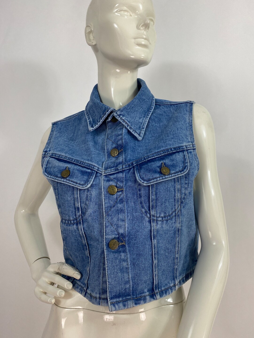 90s Denim Vest, Nevada Jean Vest - Etsy