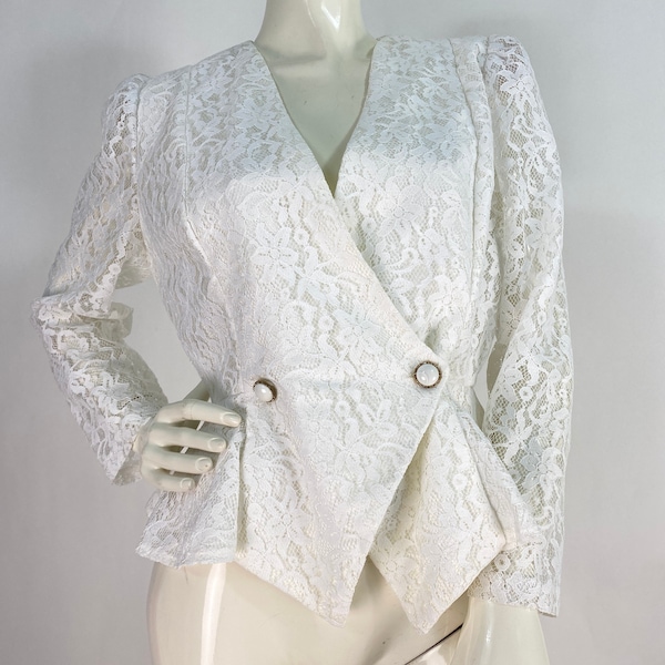 White Lace Blazer - Etsy