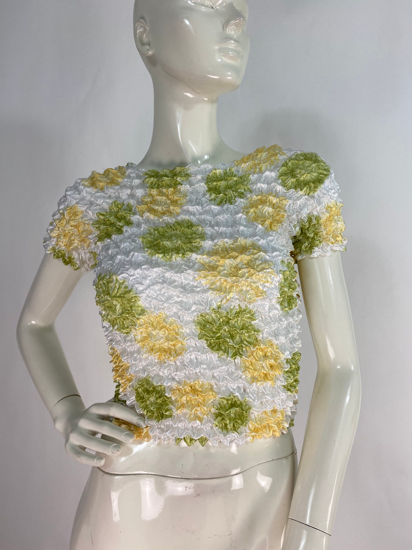 Vintage Popcorn Blouse, 80s Bubble Top - Etsy