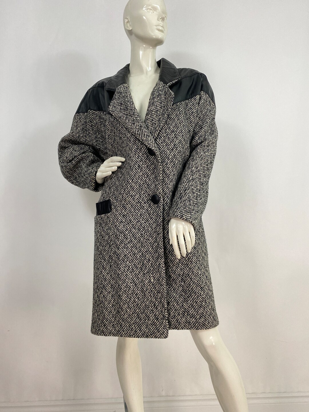 1980s Salt and Pepper Coat, ADA Coat - Etsy