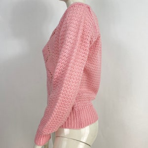 Pink Vintage Sweater, Flower Decal Sweater, Pink Floral Sweater - Etsy