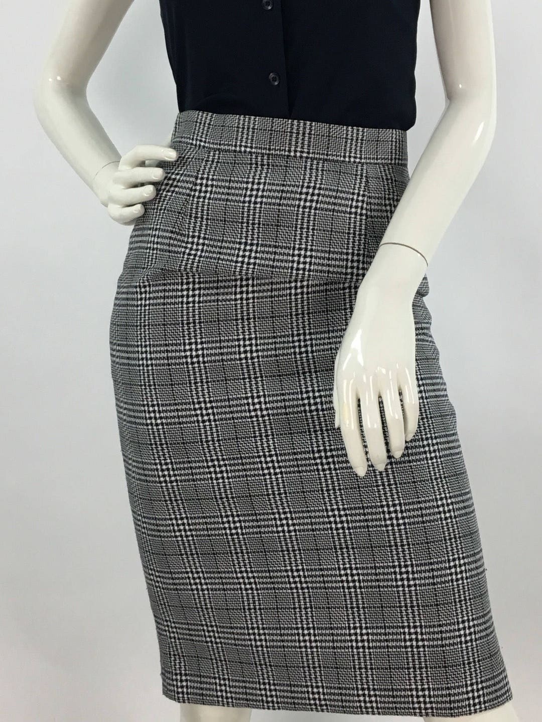 Vintage High Waisted Tartan Plaid Pencil Skirt, 1980s Pencil Skirt - Etsy