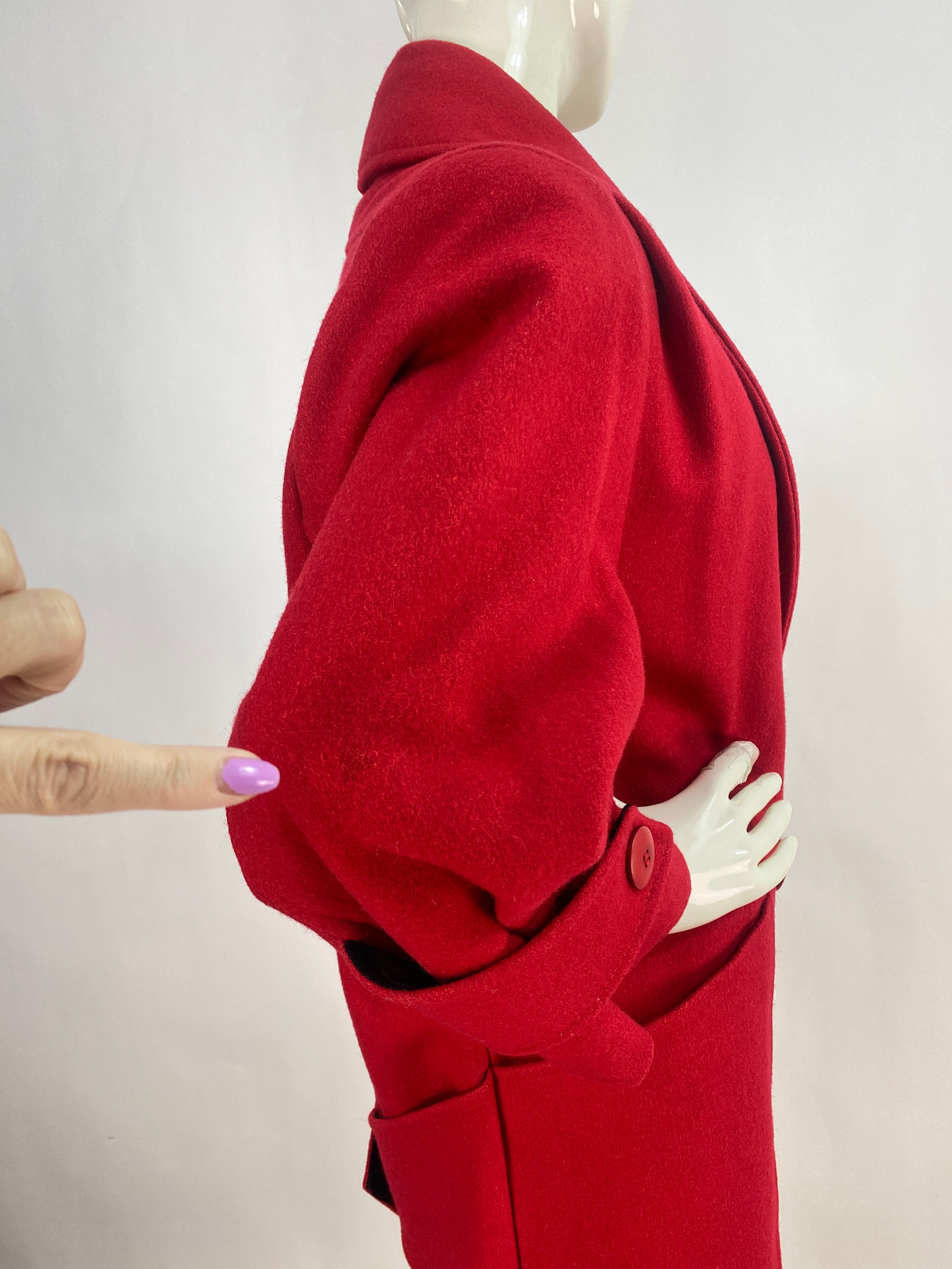 ADA Paris Coat, Red Wool Coat - Etsy