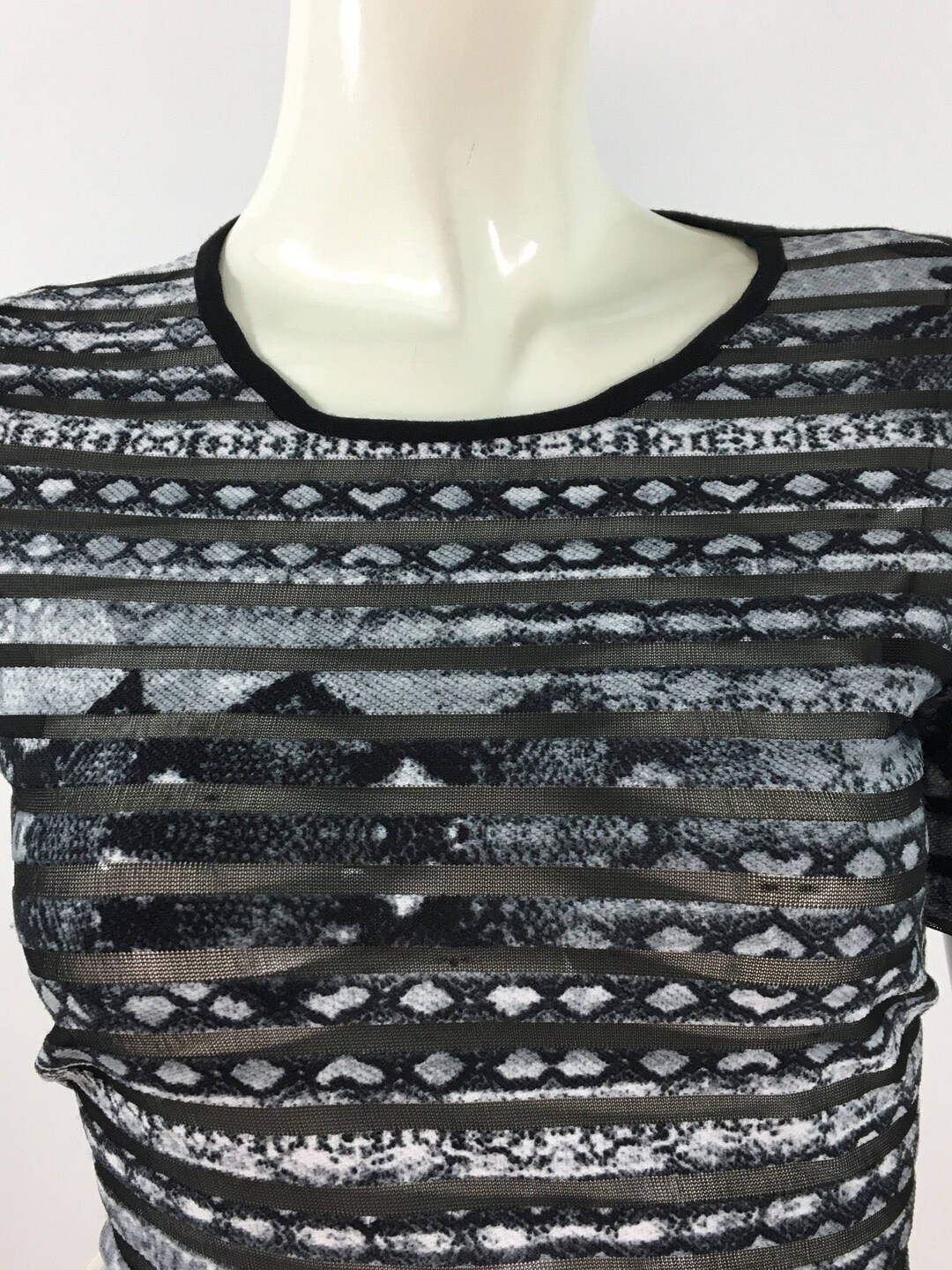 Vintage Sheer Striped Top, Sheer Front Mesh Striped - Etsy