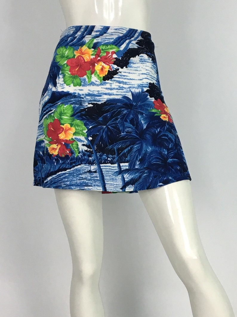90s Hawaiian Mini Skirt/hawaiian Beach Cover Up - Etsy