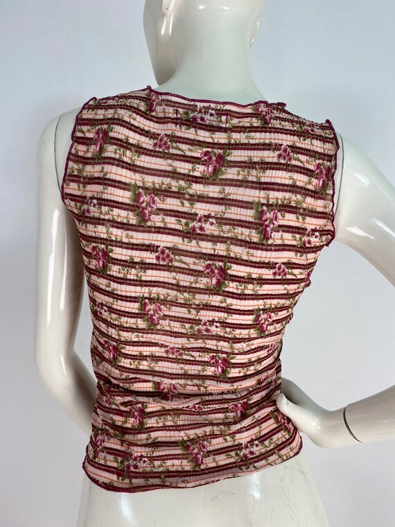 90s sheer top, floral sheer top - Gem