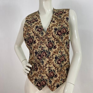90s Tapestry Vest, Floral Tapestry Vest - Etsy