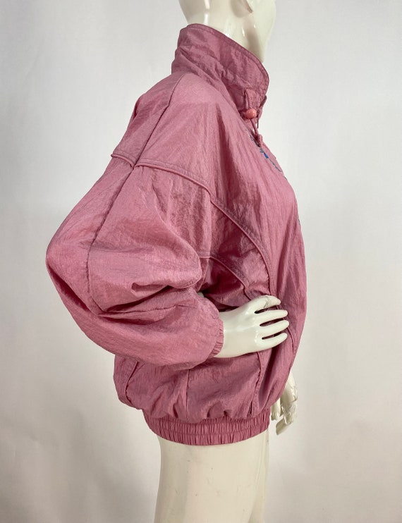 1980s windbreaker jacket, 1980s rose jacket - Gem