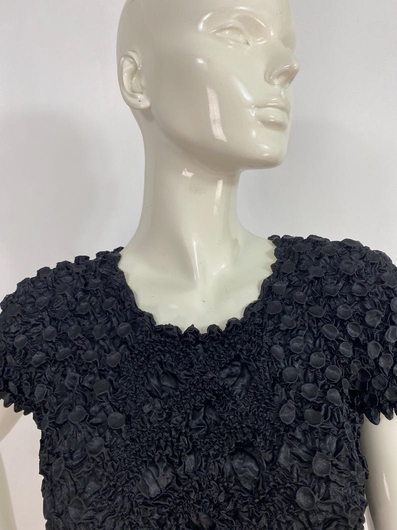 Black Bubble Top, 80s Vintage Top, Textured Top - Etsy