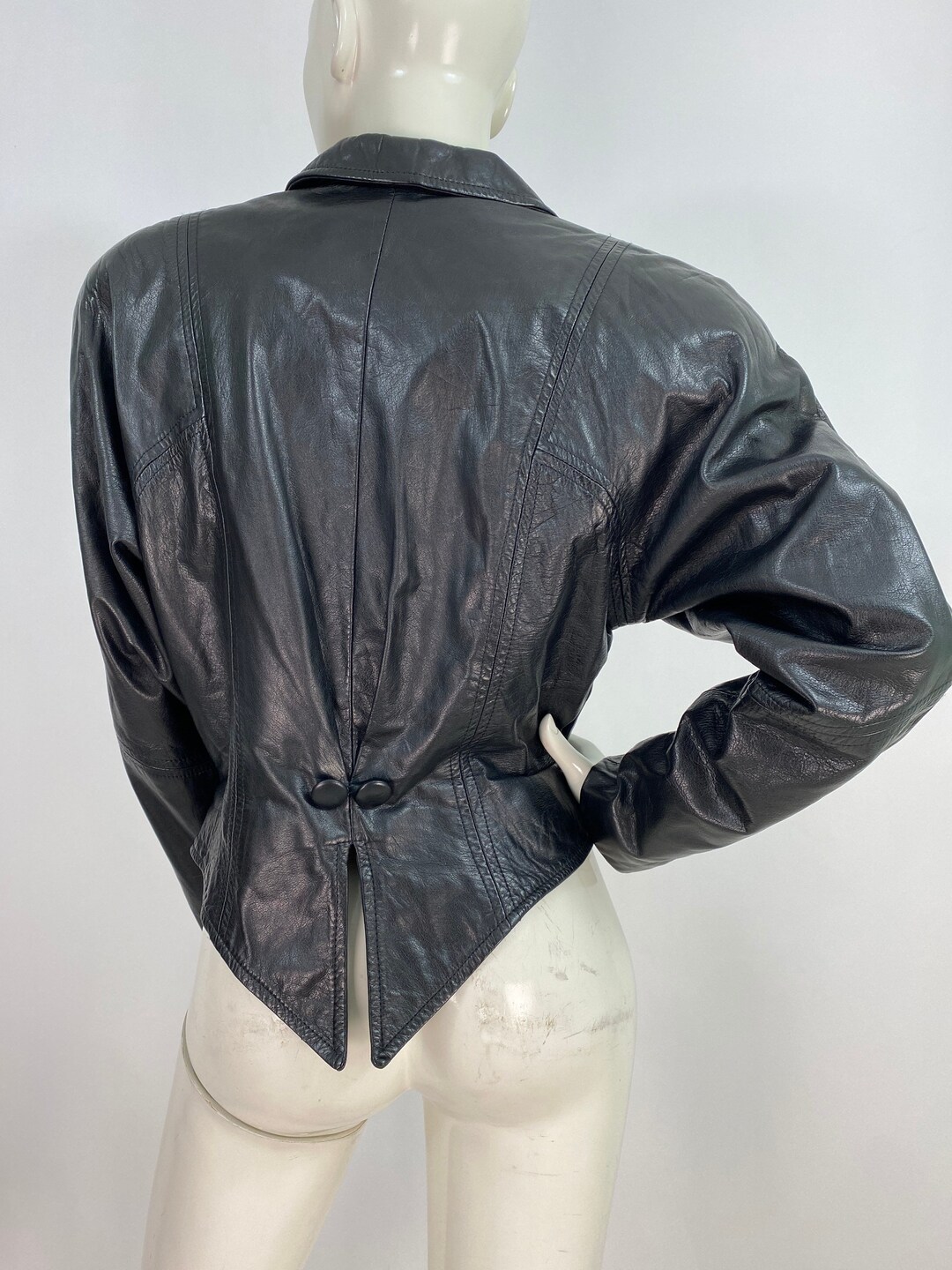 1980s Black Danier Leather Jacket - Etsy