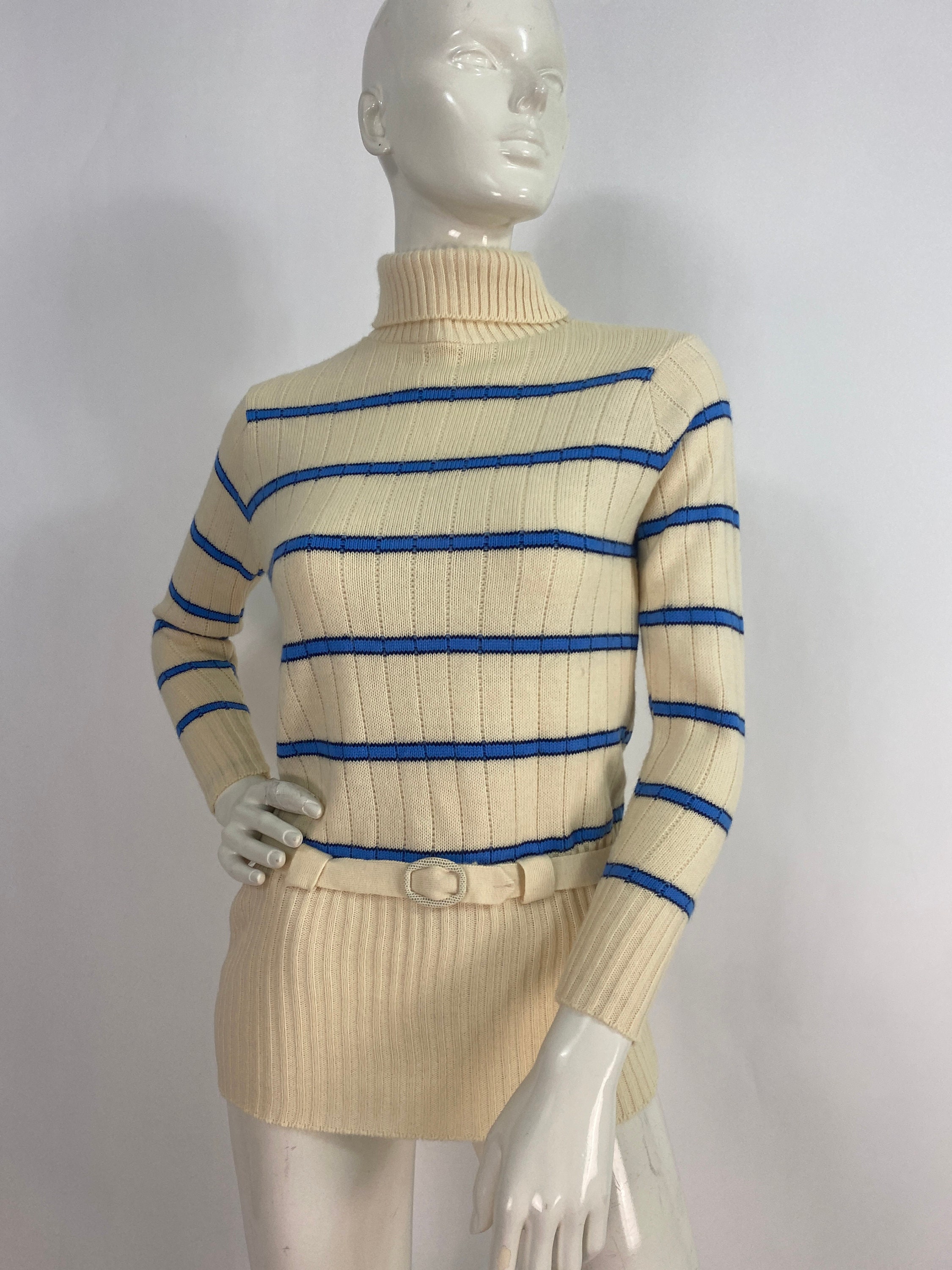 Vintage Snow Queen Sweater 1970s Belted Sweater - Etsy