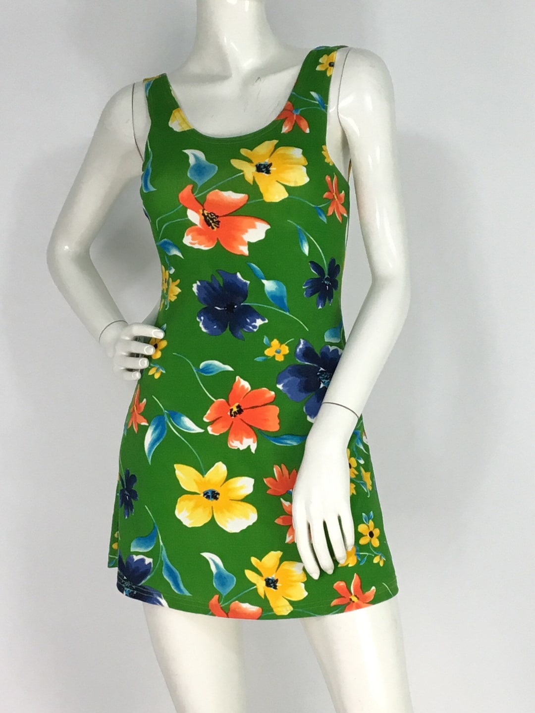 90s Beach Dress/1990s Floral Beach Dress - Etsy