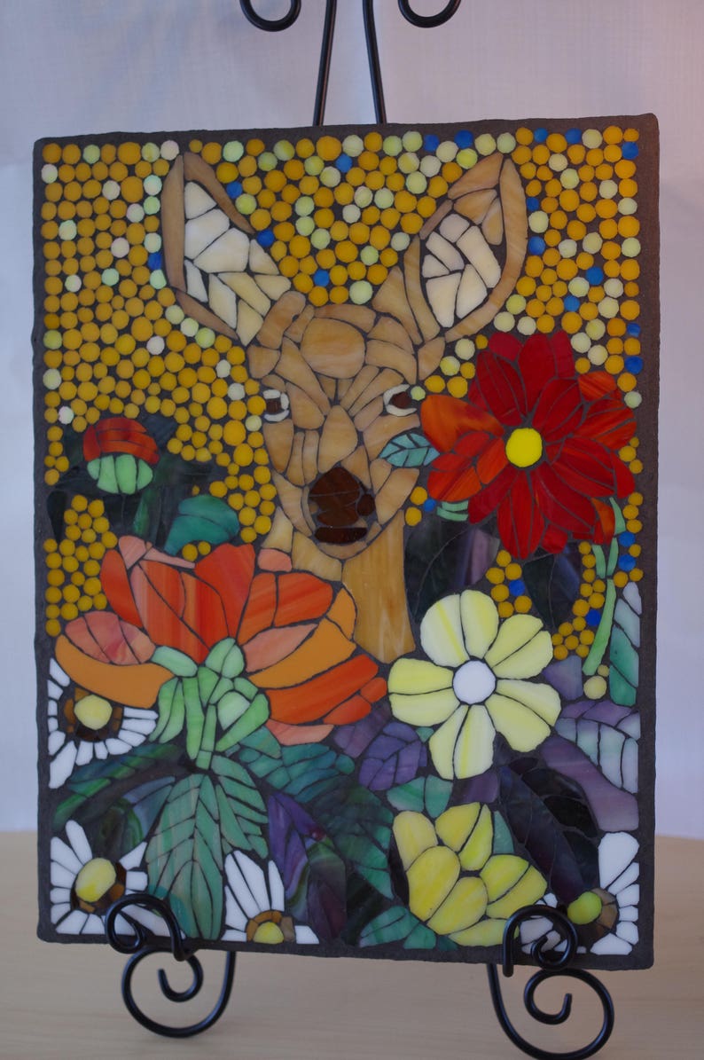 Glass Mosaic Doe, Mosaic Wall Hanging - Etsy UK