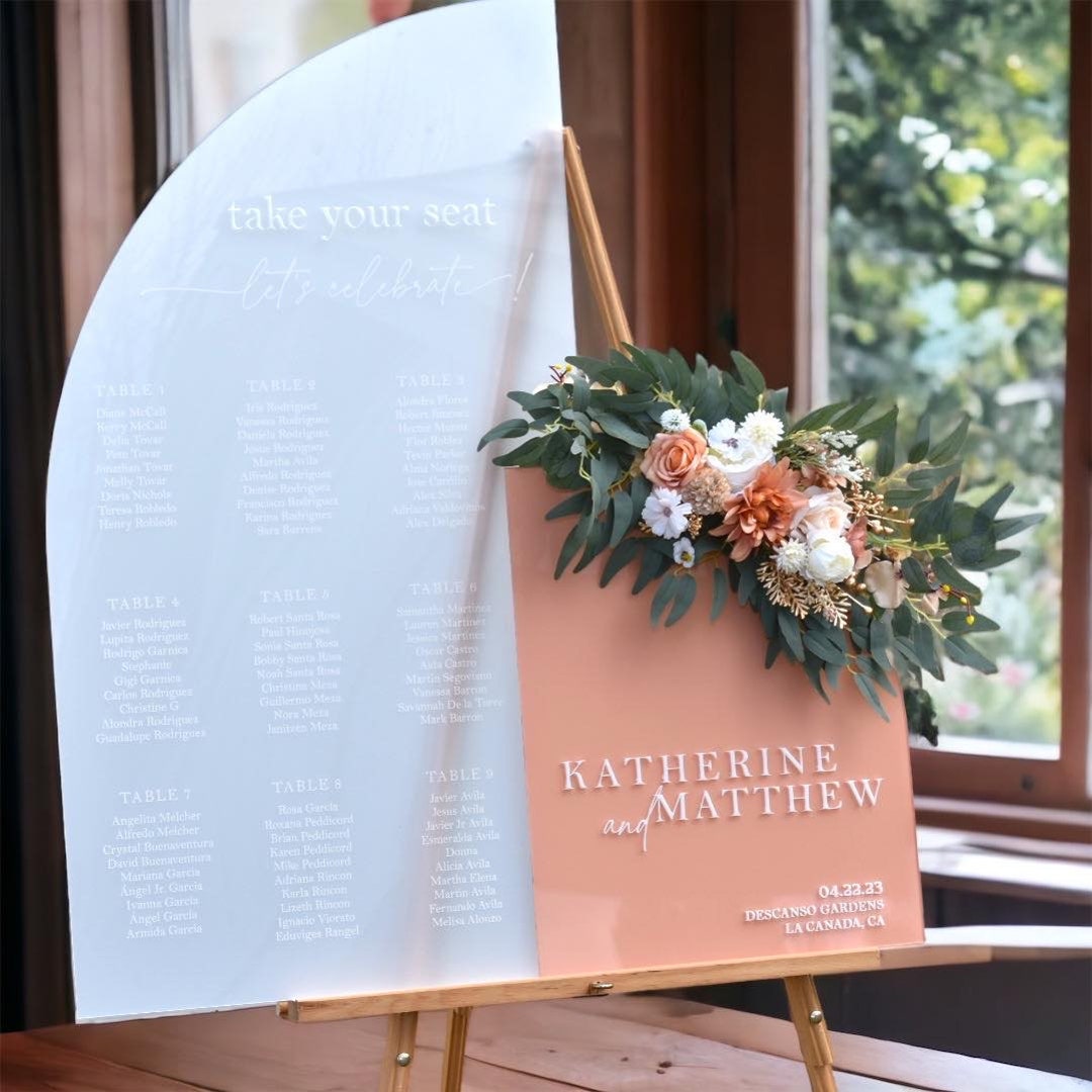 Duo Seating Chart, Welcome Sign and Seating Chart, Arched Wedding Sign ...