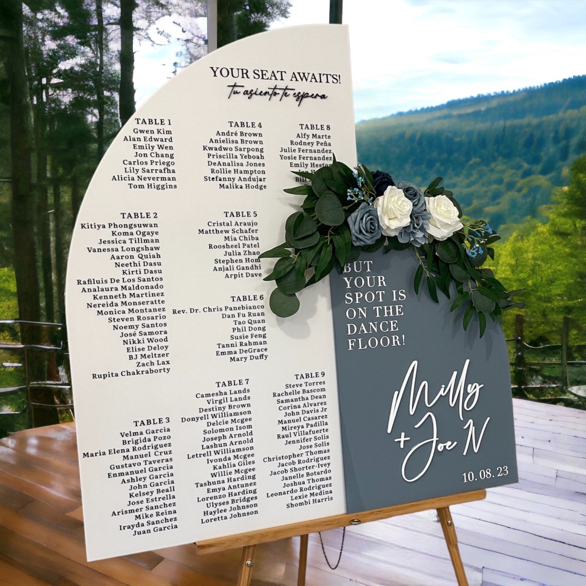 Duo Seating Chart, Welcome Sign and Seating Chart, Arched Wedding Sign ...