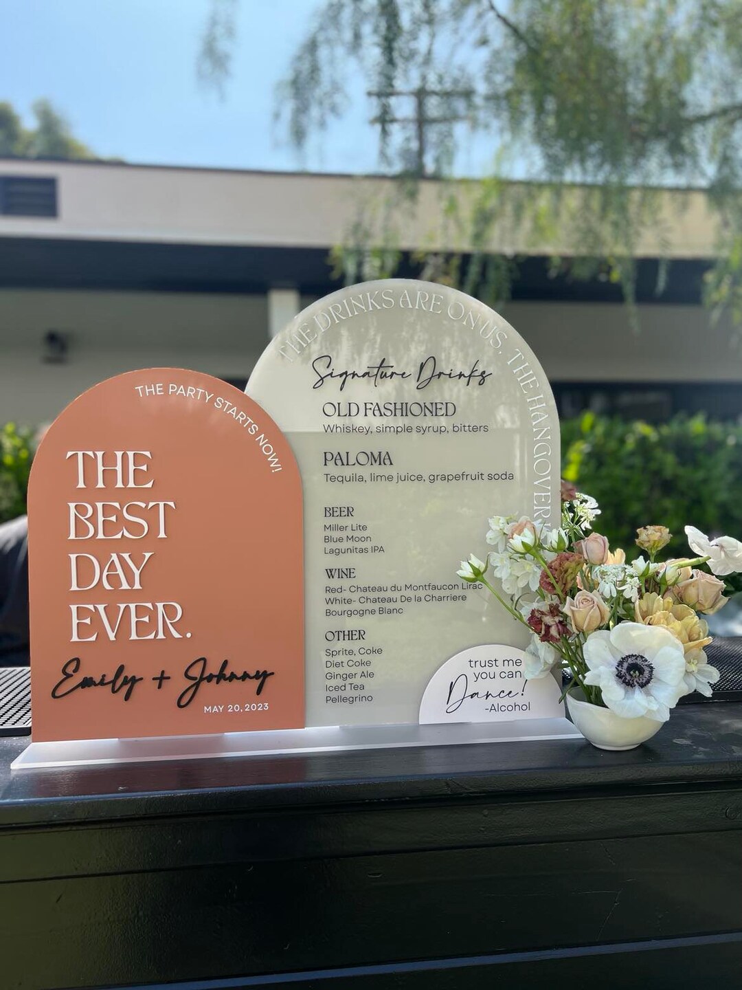 Duo Bar Sign, Duo Wedding Signage, Bar Sign, Arched Wedding Sign ...